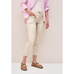 7/8-Hose Cecil, Damen, Gr. 34, L&auml;nge 26, beige (light beige), Web, 98% Baumwolle, 2% Elasthan, unifarben, normal 7/8-L&auml;nge, Hosen 7/8-Hose, aus Baumwolle mit Stretchanteil