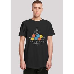T-Shirt F4NT4STIC "Long Cut T-Shirt Friends TV Serie Umbrella", Herren, Gr. L, schwarz, Obermaterial: 100% Baumwolle, regular fit, Rundhals, ohne Bündchen, Shirts, Herren,Premium Merch,Lang,Longshirt,Bedruckt