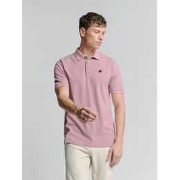 Poloshirt NO EXCESS "NO EXCESS Poloshirt Polo Pique Garment Dyed", Herren, Gr. L, lila (mauve), 95% Baumwolle, 5% elasthan, Shirts