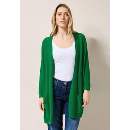 Cardigan Cecil, Damen, Gr. L (42), grün (garden grün), Web, 50% Baumwolle, 50% Polyacryl, unifarben, comfort fit lang, ohne Ausschnitt, Bündchen, Strickjacken, mit 3/4 Ärmeln