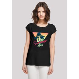 T-Shirt F4NT4STIC "California Palmen Retro", Damen, Gr. 4XL, schwarz, Obermaterial: 100% Baumwolle, regular fit, Rundhals, ohne B&uuml;ndchen, Shirts T-Shirt, Premium Qualit&auml;t