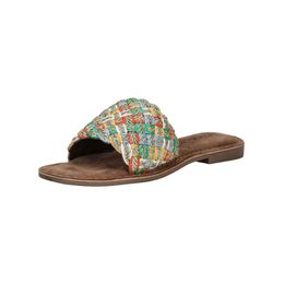 Pantolette Lazamani "Lazamani Pantoletten Leder", Damen, Gr. 37, bunt (multi), Leder, Schuhe Pantolette