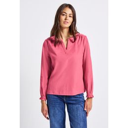 Street One Damen Langarmblusealmond coral, Gr. 40, unifarben, Web, 100% Baumwolle, Blusen, aus reiner Baumwolle