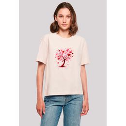 T-Shirt F4NT4STIC "Herz Baum Aquarell Druck", Damen, Gr. L, pink, Obermaterial: 100% Baumwolle, oversize, Rundhals, ohne B&uuml;ndchen, Shirts T-Shirt, Premium Qualit&auml;t