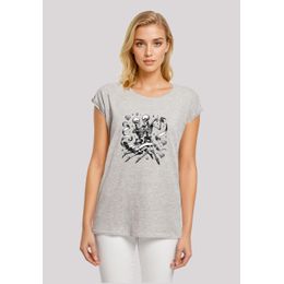 T-Shirt F4NT4STIC "Skelettpaar tanzt mit Band", Damen, Gr. 4XL, grau (erdgrau), Obermaterial: 100% Baumwolle, regular fit, Rundhals, ohne B&uuml;ndchen, Shirts T-Shirt, Premium Qualit&auml;t
