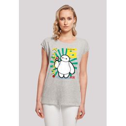 T-Shirt F4NT4STIC "Big Hero 6 Baymax Lollypop", Damen, Gr. 4XL, grau (erdgrau), Obermaterial: 100% Baumwolle, regular fit, Rundhals, ohne B&uuml;ndchen, Shirts T-Shirt, Premium Qualit&auml;t