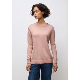 Strickpullover Street One, Damen, Gr. 44, faded rose meliert, Stoff, 30% Polyester, 27% Polyacryl, 23% Polyamid, 20% Viskose, Strukturmuster, normal normal, Rundhals, Bündchen, Pullover, Feinstrick