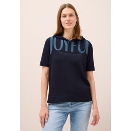 Kapuzenshirt Cecil, Damen, Gr. S (38), blau (urban dunkelblau), Web, 48% Baumwolle, 48% Modal, 4% Elasthan, unifarben, comfort fit normal, ohne Ausschnitt, abgesteppt, Shirts Kapuzenshirt, im soften Baumwoll-Mix