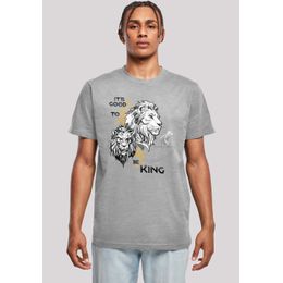 T-Shirt F4NT4STIC "Disney König der Löwen", Herren, Gr. 4XL, grau (erdgrau), Obermaterial: 100% Baumwolle, regular fit, Rundhals, ohne Bündchen, Shirts T-Shirt, Print