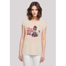T-Shirt F4NT4STIC "Anti Valentinstag Roses are red", Damen, Gr. 4XL, wei&szlig; (sandwei&szlig;), Obermaterial: 100% Baumwolle, regular fit, Rundhals, ohne B&uuml;ndchen, Shirts T-Shirt, Premium Qualit&auml;t