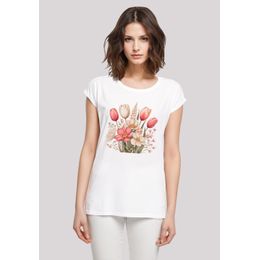 T-Shirt F4NT4STIC "Rosa wei&szlig;er Fr&uuml;hlingsblumenstrau&szlig;", Damen, Gr. 4XL, wei&szlig;, Obermaterial: 100% Baumwolle, regular fit, Rundhals, ohne B&uuml;ndchen, Shirts T-Shirt, Premium Qualit&auml;t