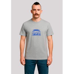 T-Shirt F4NT4STIC "Retro Car Japanese Streetstyle", Herren, Gr. S, grau (grau melange), Obermaterial: 100% Baumwolle, regular fit, Rundhals, ohne Bündchen, Shirts, Japan Streetwear Styles