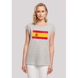 T-Shirt F4NT4STIC "Spain Spanien Flagge distressed", Damen, Gr. 4XL, grau (erdgrau), Obermaterial: 100% Baumwolle, regular fit, Rundhals, ohne B&uuml;ndchen, Shirts T-Shirt, Print