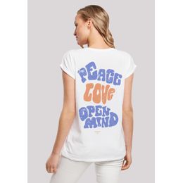 T-Shirt F4NT4STIC "Peace Love and Open Mind", Damen, Gr. 4XL, wei&szlig;, Obermaterial: 100% Baumwolle, regular fit, Rundhals, ohne B&uuml;ndchen, Shirts T-Shirt, Print
