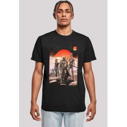 T-Shirt F4NT4STIC "Star Wars The Mandalorian Warriors", Damen, Gr. L, schwarz, Obermaterial: 100% Baumwolle, regular fit, Rundhals, ohne B&uuml;ndchen, Shirts T-Shirt, Herren,Premium Merch,Regular-Fit,Basic,Bedruckt