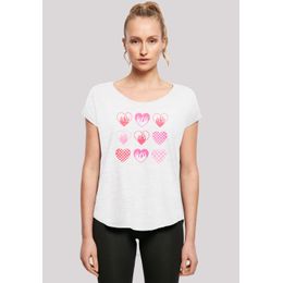 F4NT4STIC Damen T-Shirt "Internationaler Frauentag: Herzen in Flammen"wei&szlig;, Gr. 4XL, Obermaterial: 100% Baumwolle, Shirts, Premium Qualit&auml;t