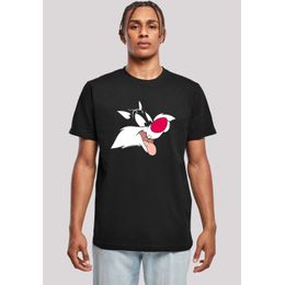 T-Shirt F4NT4STIC "T-Shirt 'Looney Tunes Sylvester'", Herren, Gr. XL, schwarz, Obermaterial: 100% Baumwolle, regular fit, Rundhals, ohne B&uuml;ndchen, Shirts T-Shirt, Herren,Premium Merch,Regular-Fit,Basic,Bedruckt