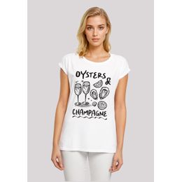 T-Shirt F4NT4STIC "Oysters And Champagne Summer", Damen, Gr. 4XL, wei&szlig;, Obermaterial: 100% Baumwolle, regular fit, Rundhals, ohne B&uuml;ndchen, Shirts T-Shirt, Premium Qualit&auml;t