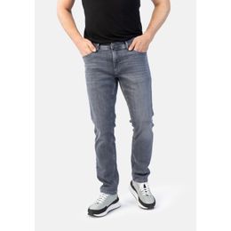 5-Pocket-Jeans Stooker Men "Glendale Season Slim Straight Fit Glendale Season Autum Winter", Herren, Gr. 31, Länge 32, grau (grau used), Denim/Jeans, 98% Baumwolle, 2% Elasthan, eng lang, Jeans, Slim Straight Fit Casual Clean Wash Denim Jeans für Herren