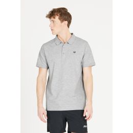Langarm-Poloshirt CRUZ "Harrold", Herren, Gr. 3XL, grau (hellgrau), 97% Baumwolle, 3% Elasthan, meliert, normal, V-Ausschnitt, Shirts, mit weichem Baumwoll-Tragegef&uuml;hl