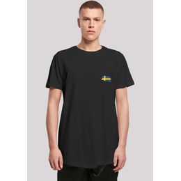 T-Shirt F4NT4STIC "Sweden Schweden Flagge", Damen, Gr. M, schwarz, Obermaterial: 100% Baumwolle, regular fit, Rundhals, ohne B&uuml;ndchen, Shirts T-Shirt, Print