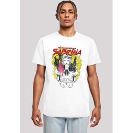 T-Shirt F4NT4STIC "Chilling Adventures of Sabrina Boys Skull", Damen, Gr. L, wei&szlig;, Obermaterial: 100% Baumwolle, regular fit, Rundhals, ohne B&uuml;ndchen, Shirts T-Shirt, Herren,Premium Merch,Regular-Fit,Basic,Bedruckt