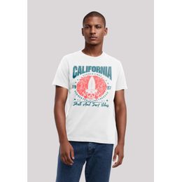 T-Shirt F4NT4STIC "California skull summer vibes", Damen, Gr. L, wei&szlig;, Obermaterial: 100% Baumwolle, regular fit, Rundhals, ohne B&uuml;ndchen, Shirts T-Shirt, Premium Qualit&auml;t