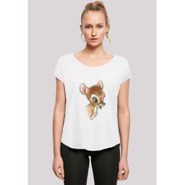 T-Shirt F4NT4STIC "Disney Bambi Zeichnung", Damen, Gr. S, wei&szlig;, Obermaterial: 100% Baumwolle, regular fit, Rundhals, ohne B&uuml;ndchen, Shirts T-Shirt, Damen,Premium Merch,Lang,Longshirt,Bedruckt