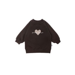 Sweatshirt Liliput "just love just you", M&auml;dchen, Gr. 86/92, braun (dunkelbraun), 80% Baumwolle, 20% Polyester, bedruckt, normal, Rundhals, Sweatshirts Sweatshirt, aus weichem Material mit Baumwolle