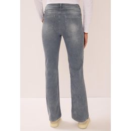 Bootcut-Jeans Cecil, Damen, Gr. 33, Länge 30, mid grau random wash, Jeans, 75% Baumwolle, 23% Polyester, 2% Elasthan, unifarben, lang, Jeans, aus Baumwolle mit Stretchanteil