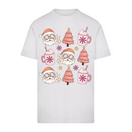 T-Shirt F4NT4STIC "Hippie Santa Weihnachten Tree Cocoa", Herren, Gr. L, weiß, Obermaterial: 100% Baumwolle, regular fit, Rundhals, ohne Bündchen, Shirts, Premium Qualität