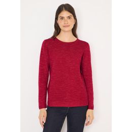 Strickpullover Cecil, Damen, Gr. XS (36), beaujolais rot heather meliert, Web, 60% Baumwolle, 40% Polyester, unifarben, comfort fit normal, Rundhals, normaler Saum, Pullover Strickpullover, mit Rundhalsausschnitt