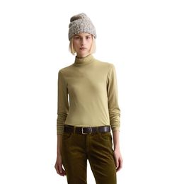 Marc O'Polo Damen Langarmshirt "aus elastischem Single Jersey"artichoke leaf, Basic, Gr. M, MARC O'POLO DENIM, unifarben, Obermaterial: 95% Baumwolle, 5%