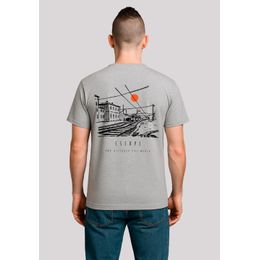 T-Shirt F4NT4STIC "Escape Discover the World Town Train Station", Herren, Gr. S, grau melange, Obermaterial: 100% Baumwolle, regular fit, Rundhals, ohne Bündchen, Shirts, Premium Qualität, ESCAPE Collection