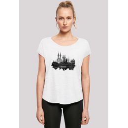 T-Shirt F4NT4STIC "Cities Collection - Munich skyline", Damen, Gr. S, wei&szlig;, Obermaterial: 100% Baumwolle, regular fit, Rundhals, ohne B&uuml;ndchen, Shirts T-Shirt, Print