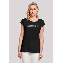 T-Shirt F4NT4STIC "Woodstock Aztec Logo", Damen, Gr. XS, schwarz, Obermaterial: 100% Baumwolle, regular fit, Rundhals, ohne B&uuml;ndchen, Shirts T-Shirt, Print