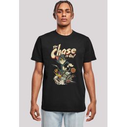 T-Shirt F4NT4STIC "Tom und Jerry The Chase Is On", Herren, Gr. L, schwarz, Obermaterial: 100% Baumwolle, regular fit, Rundhals, ohne Bündchen, Shirts, Herren,Premium Merch,Regular-Fit,Basic,Bedruckt