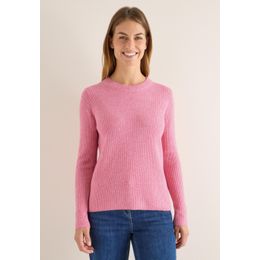 Cecil Damen Strickpulloverschwarz blossom melange, Gr. XL, unifarben, Web, 37% Baumwolle, 34% Polyacryl, 26% Polyester, 3% Elasthan, Pullover, mit