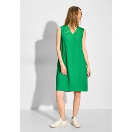 Sommerkleid Cecil, Damen, Gr. M (40), US-Größen, grün (fresh apple grün), Stoff, 100% Viskose, unifarben, gerade kurz, V-Ausschnitt, Bündchen, Kleider, in Crepe Optik