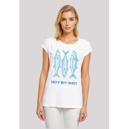 T-Shirt F4NT4STIC "Salty But Sweet", Damen, Gr. 4XL, wei&szlig;, Obermaterial: 100% Baumwolle, regular fit, Rundhals, ohne B&uuml;ndchen, Shirts T-Shirt, Premium Qualit&auml;t