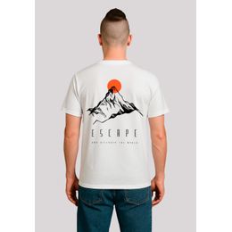 T-Shirt F4NT4STIC "Escape Discover the World Mountain", Herren, Gr. XL, wei&szlig;, Obermaterial: 100% Baumwolle, regular fit, Rundhals, ohne B&uuml;ndchen, Shirts T-Shirt, Premium Qualit&auml;t, ESCAPE Collection