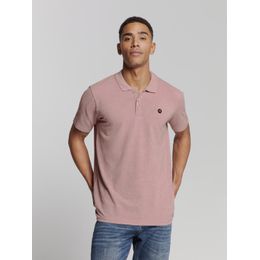 Poloshirt NO EXCESS "NO EXCESS Poloshirt Polo Melange", Herren, Gr. L, lila (mauve), 70% Baumwolle (recycelt), 30% Polyester (Recycelt), Shirts