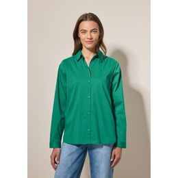 Hemdbluse Cecil, Damen, Gr. M (40), gr&uuml;n (malachite gr&uuml;n), Web, 72% Baumwolle, 25% Polyamid, 3% Elasthan, unifarben, gerade normal, V-Ausschnitt, B&uuml;ndchen, Blusen Hemdbluse, im soften Baumwoll-Mix