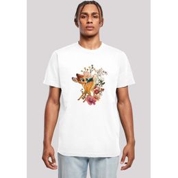 T-Shirt F4NT4STIC "Disney Bambi Meadow", Herren, Gr. XS, wei&szlig;, Obermaterial: 100% Baumwolle, regular fit, Rundhals, ohne B&uuml;ndchen, Shirts T-Shirt, Herren,Premium Merch,Regular-Fit,Basic,Bedruckt