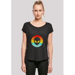 T-Shirt F4NT4STIC "Alien Retro Sonnenuntergang", Damen, Gr. L, schwarz, Obermaterial: 100% Baumwolle, regular fit, Rundhals, ohne B&uuml;ndchen, Shirts T-Shirt, Premium Qualit&auml;t