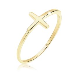 Elli Ringe - Ring Kreuz Symbol Trend Blogger 375 Gelbgold - Gr. 58 MM - in Gold - f&uuml;r Damen