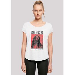T-Shirt F4NT4STIC "Bob Marley Songs Of Freedom Reggae Music", Damen, Gr. S, weiß, Obermaterial: 100% Baumwolle, regular fit, Rundhals, ohne Bündchen, Shirts, Premium Qualität, Musik, By Rock Off