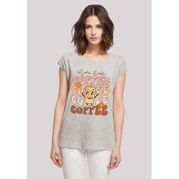 T-Shirt F4NT4STIC "Mothers Day Coffee Lover Mom", Damen, Gr. XL, grau (erdgrau), Obermaterial: 100% Baumwolle, regular fit, Rundhals, ohne B&uuml;ndchen, Shirts T-Shirt, Premium Qualit&auml;t