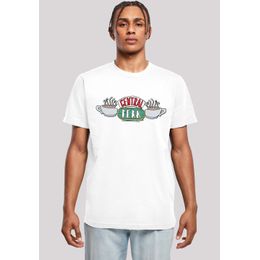 T-Shirt F4NT4STIC "Friends Central Perk Sketch", Damen, Gr. L, wei&szlig;, Obermaterial: 100% Baumwolle, regular fit, Rundhals, ohne B&uuml;ndchen, Shirts T-Shirt, Herren,Premium Merch,Regular-Fit,Basic,Bedruckt