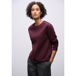 Street One Damen Sweatshirtnoble rot, Gr. 34, unifarben, Sweatware, 60% Baumwolle, 40% Polyester, Sweatshirts, mit Tunnelzug am Saum